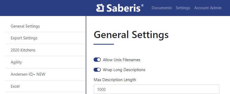 Settings | Saberis